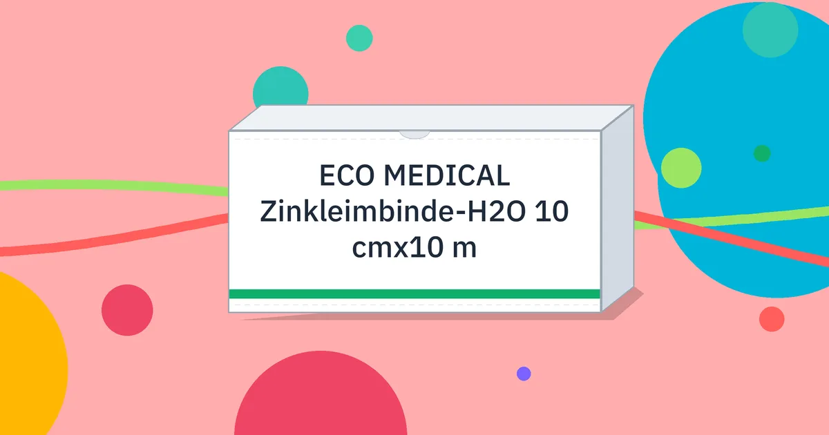 Symbolbild: Packung mit der Aufschrift ECO MEDICAL Zinkleimbinde-H2O 10 cmx10 m (PZN 20090927) – Verfügbarkeit und Bezug in Apotheken in Frankfurt am Main