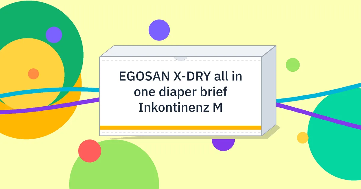 Symbolbild: Packung mit der Aufschrift EGOSAN X-DRY all in one diaper brief Inkontinenz M (PZN 18849256) – Verfügbarkeit und Bezug in Apotheken in Frankfurt am Main