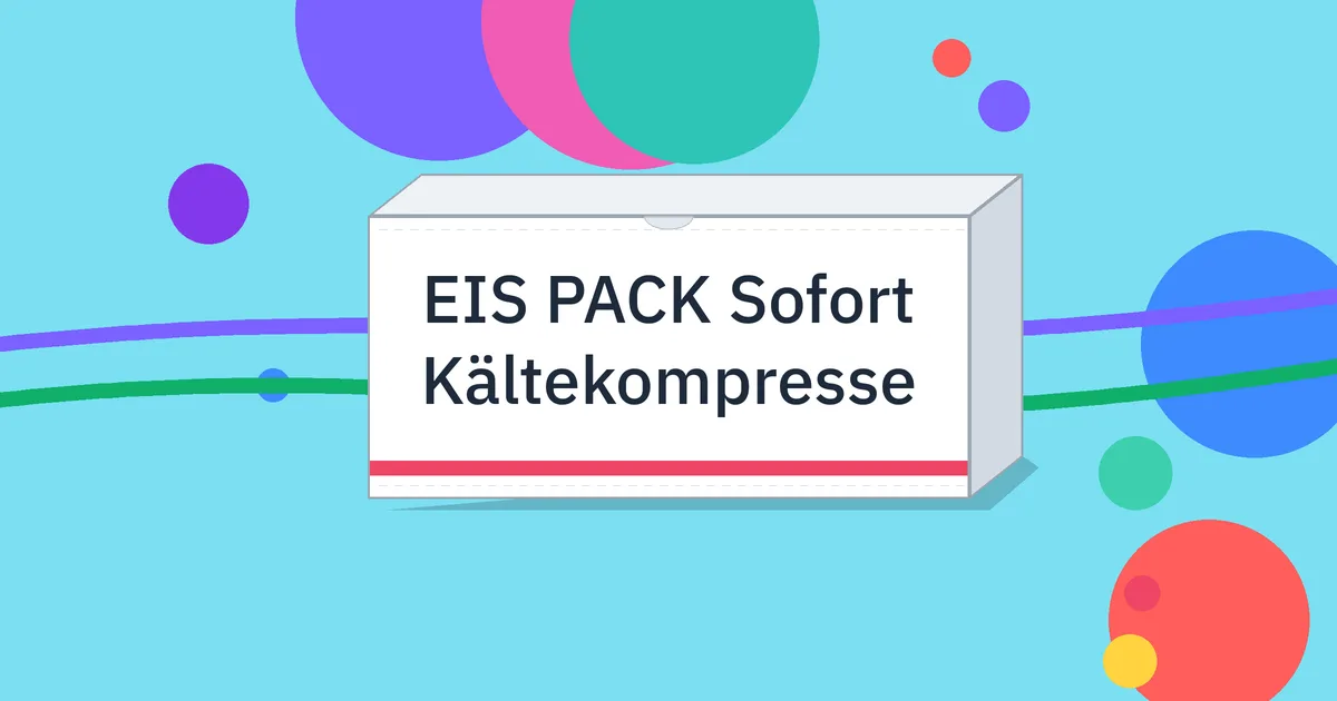 Symbolbild: Packung mit der Aufschrift EIS PACK Sofort Kältekompresse (PZN 07658027) – Verfügbarkeit und Bezug in Apotheken in Frankfurt am Main