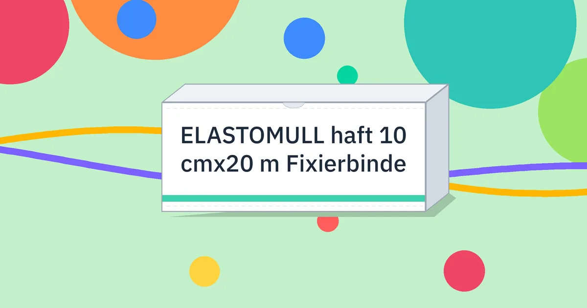 Symbolbild: Packung mit der Aufschrift ELASTOMULL haft 10 cmx20 m Fixierbinde (PZN 19690390) – Verfügbarkeit und Bezug in Apotheken in Frankfurt am Main
