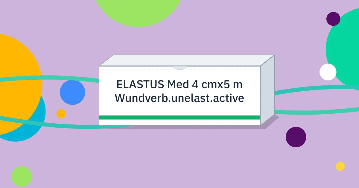 Symbolbild: Packung mit der Aufschrift ELASTUS Med 4 cmx5 m Wundverb.unelast.active (PZN 01312351) – Verfügbarkeit und Bezug in Apotheken in Frankfurt am Main