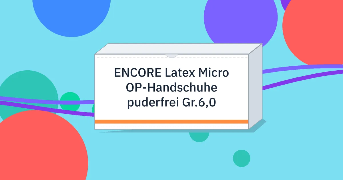 Symbolbild: Packung mit der Aufschrift ENCORE Latex Micro OP-Handschuhe puderfrei Gr.6,0 (PZN 13164097) – Verfügbarkeit und Bezug in Apotheken in Frankfurt am Main