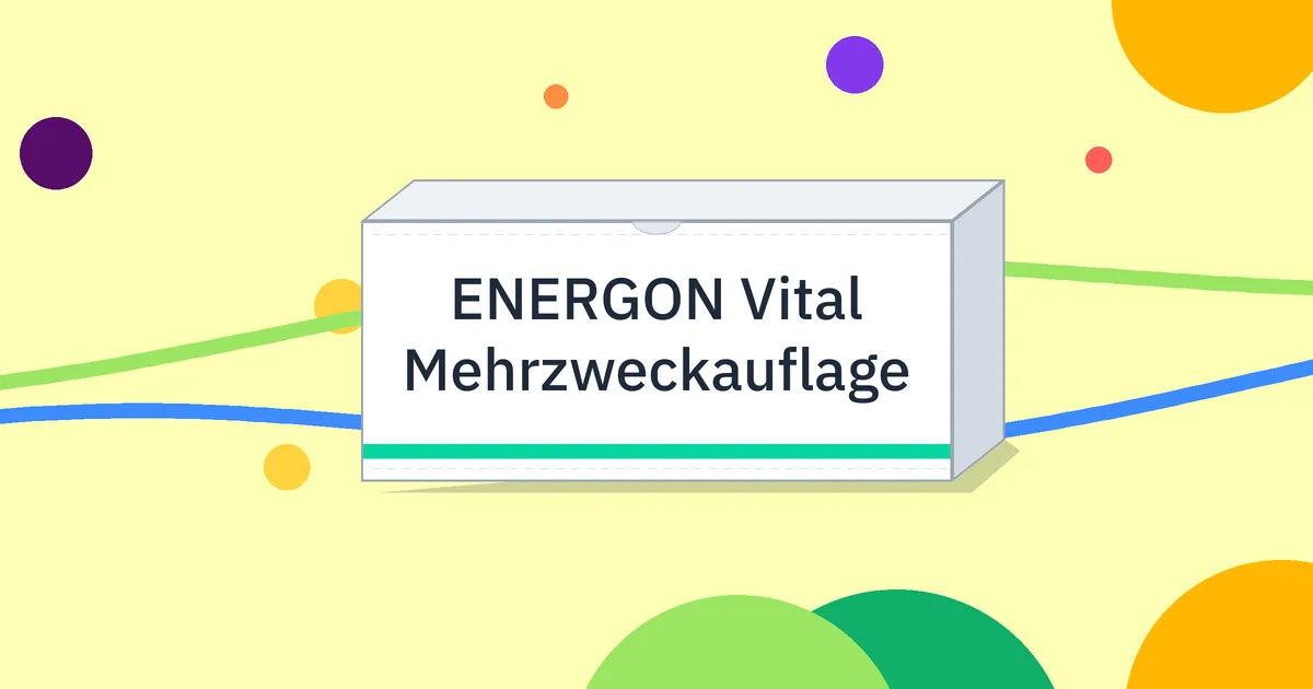 Symbolbild: Packung mit der Aufschrift ENERGON Vital Mehrzweckauflage (PZN 05456124) – Verfügbarkeit und Bezug in Apotheken in Frankfurt am Main