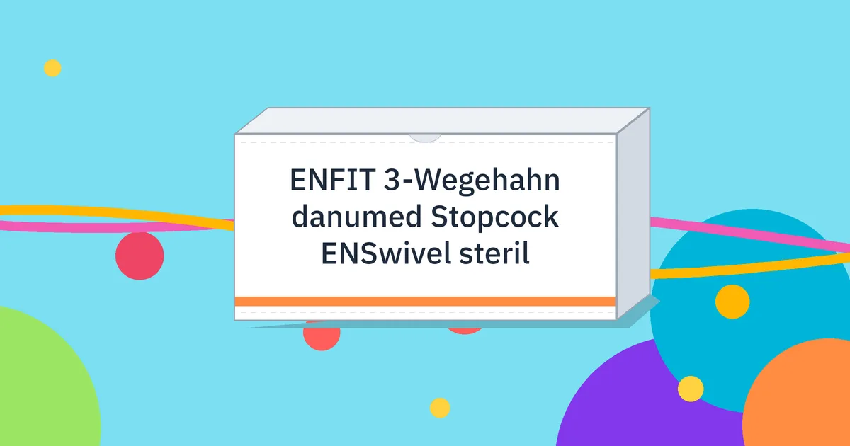 Symbolbild: Packung mit der Aufschrift ENFIT 3-Wegehahn danumed Stopcock ENSwivel steril (PZN 16614483) – Verfügbarkeit und Bezug in Apotheken in Frankfurt am Main