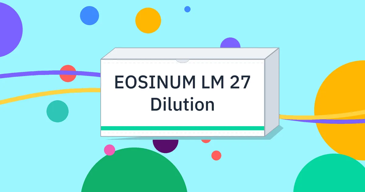 Symbolbild: Packung mit der Aufschrift EOSINUM LM 27 Dilution (PZN 16704795) – Verfügbarkeit und Bezug in Apotheken in Frankfurt am Main