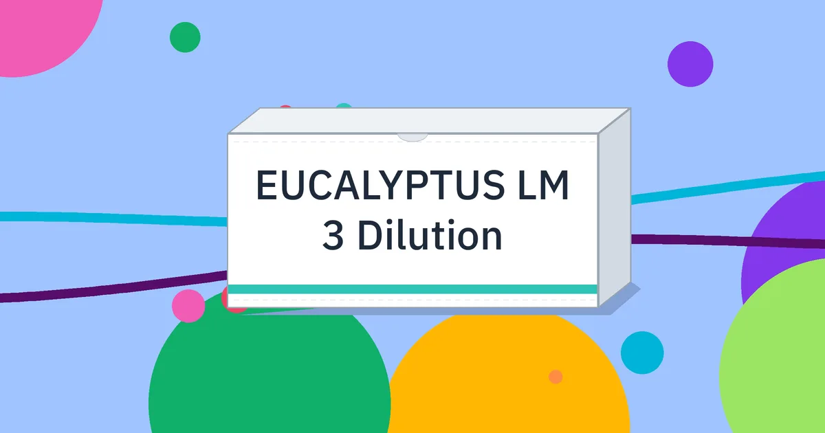 Symbolbild: Packung mit der Aufschrift EUCALYPTUS LM 3 Dilution (PZN 12845205) – Verfügbarkeit und Bezug in Apotheken in Frankfurt am Main