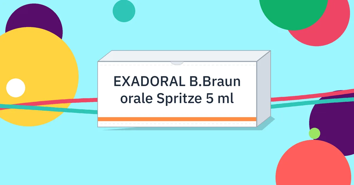 Symbolbild: Packung mit der Aufschrift EXADORAL B.Braun orale Spritze 5 ml (PZN 19902515) – Verfügbarkeit und Bezug in Apotheken in Frankfurt am Main