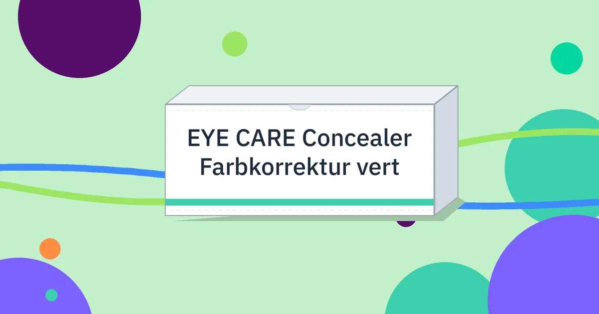 Symbolbild: Packung mit der Aufschrift EYE CARE Concealer Farbkorrektur vert (PZN 16350340) – Verfügbarkeit und Bezug in Apotheken in Frankfurt am Main
