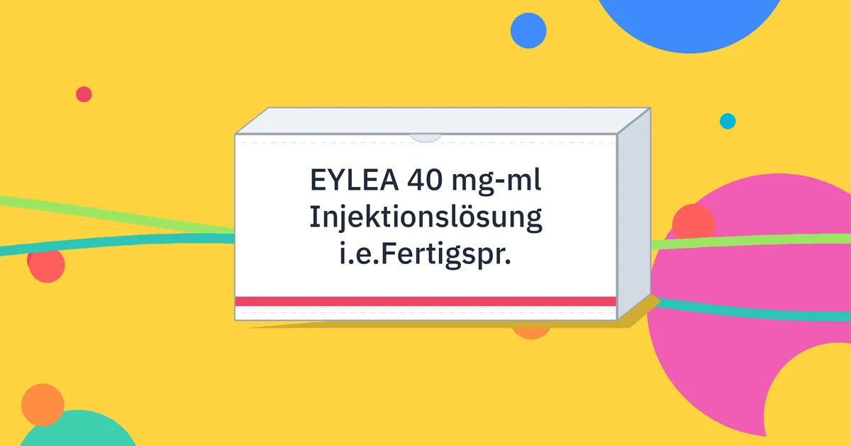 Symbolbild: Packung mit der Aufschrift EYLEA 40 mg-ml Injektionslösung i.e.Fertigspr. (PZN 17443115) – Verfügbarkeit und Bezug in Apotheken in Frankfurt am Main