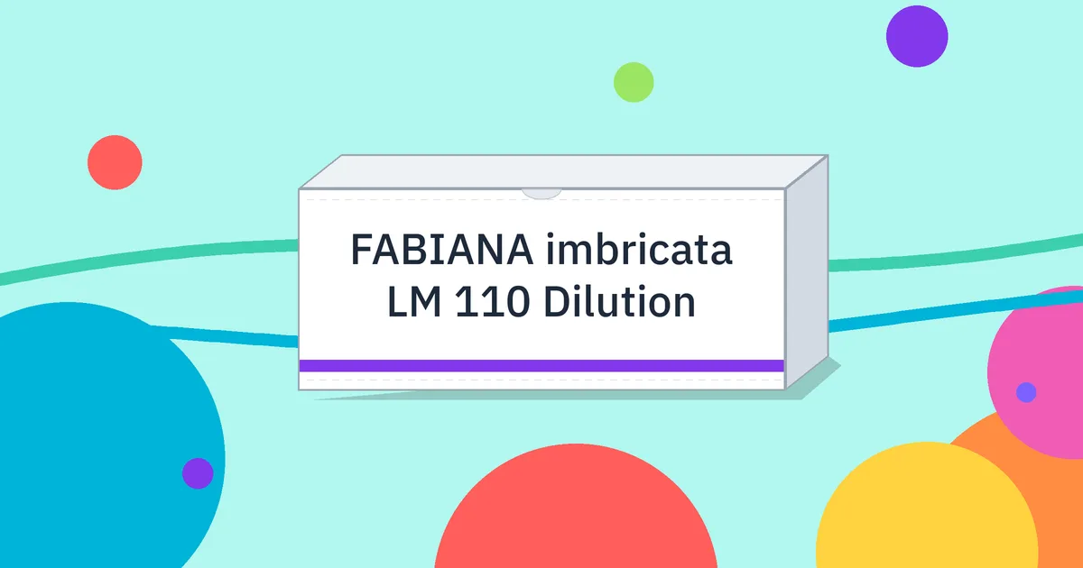 Symbolbild: Packung mit der Aufschrift FABIANA imbricata LM 110 Dilution (PZN 13485884) – Verfügbarkeit und Bezug in Apotheken in Frankfurt am Main