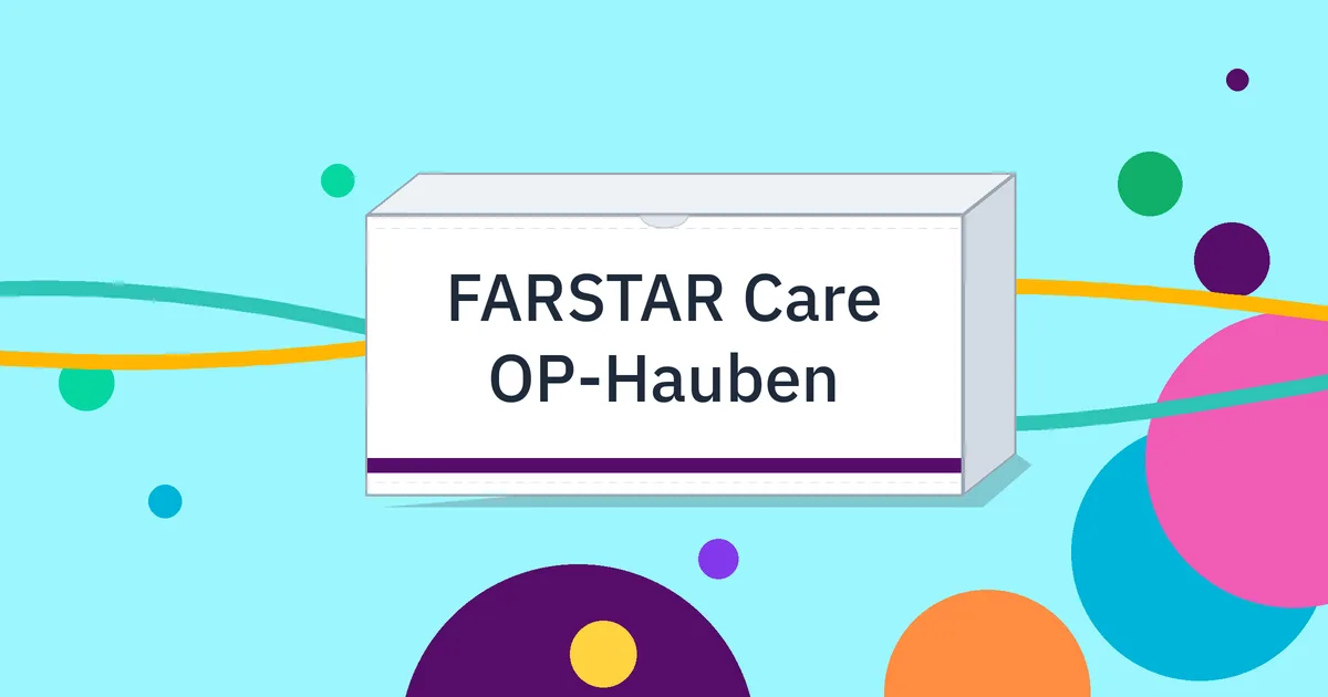 Symbolbild: Packung mit der Aufschrift FARSTAR Care OP-Hauben (PZN 09620974) – Verfügbarkeit und Bezug in Apotheken in Frankfurt am Main