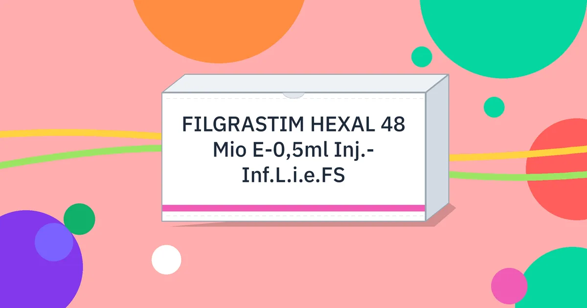 Symbolbild: Packung mit der Aufschrift FILGRASTIM HEXAL 48 Mio E-0,5ml Inj.-Inf.L.i.e.FS (PZN 07373566) – Verfügbarkeit und Bezug in Apotheken in Frankfurt am Main