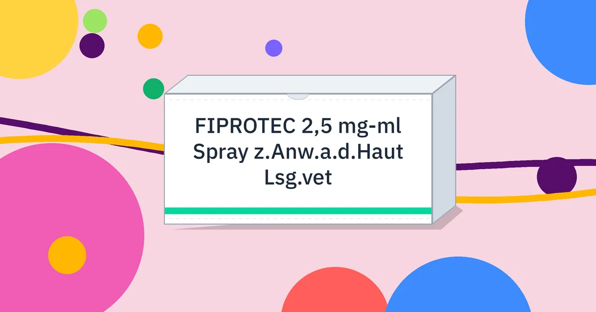 Symbolbild: Packung mit der Aufschrift FIPROTEC 2,5 mg-ml Spray z.Anw.a.d.Haut Lsg.vet (PZN 16035696) – Verfügbarkeit und Bezug in Apotheken in Frankfurt am Main