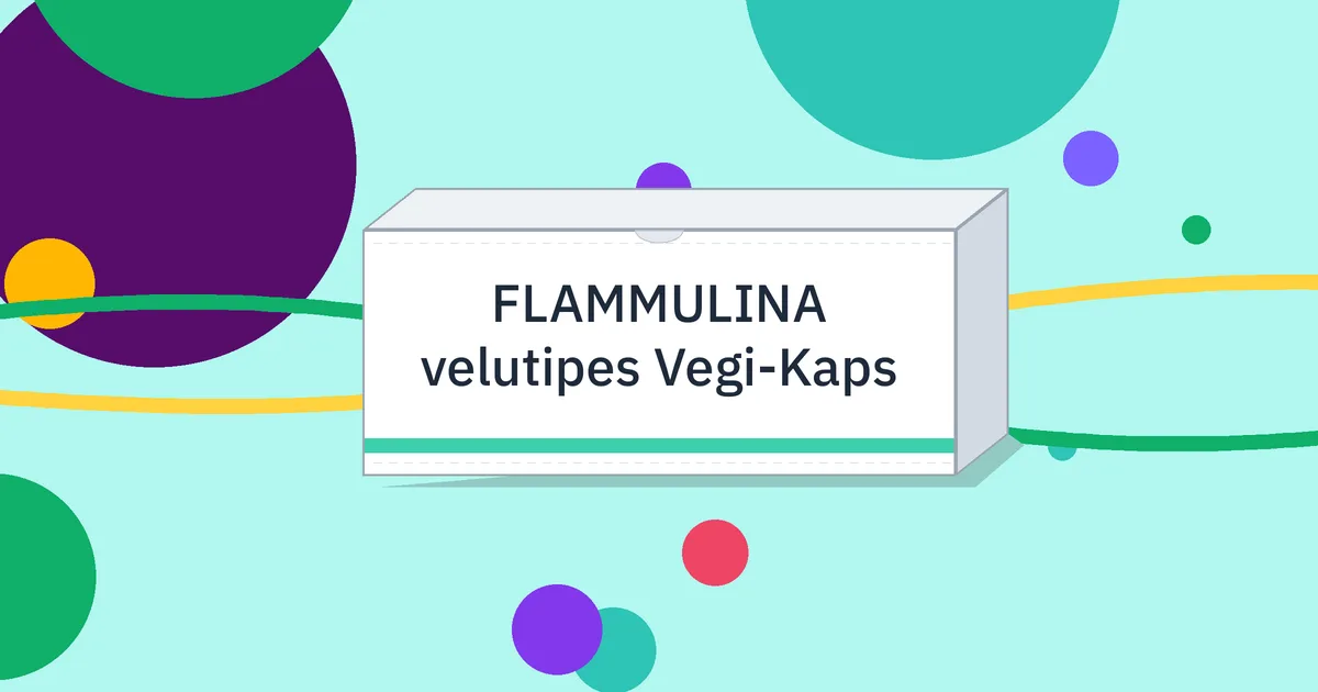 Symbolbild: Packung mit der Aufschrift FLAMMULINA velutipes Vegi-Kaps (PZN 09926087) – Verfügbarkeit und Bezug in Apotheken in Frankfurt am Main