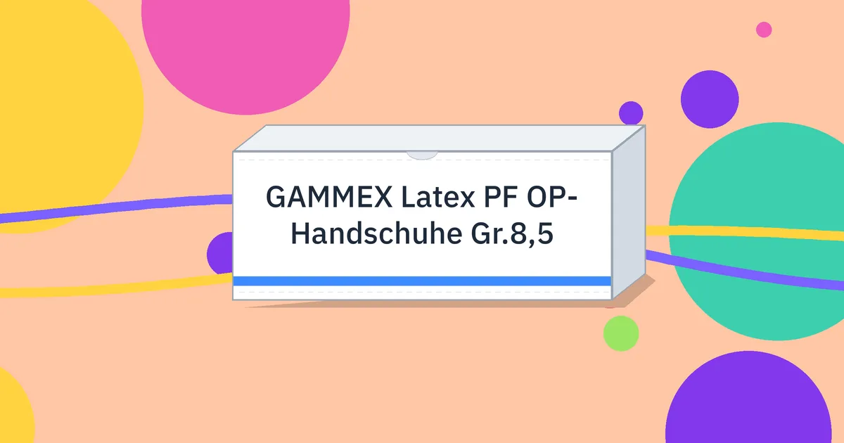 Symbolbild: Packung mit der Aufschrift GAMMEX Latex PF OP-Handschuhe Gr.8,5 (PZN 11237627) – Verfügbarkeit und Bezug in Apotheken in Frankfurt am Main