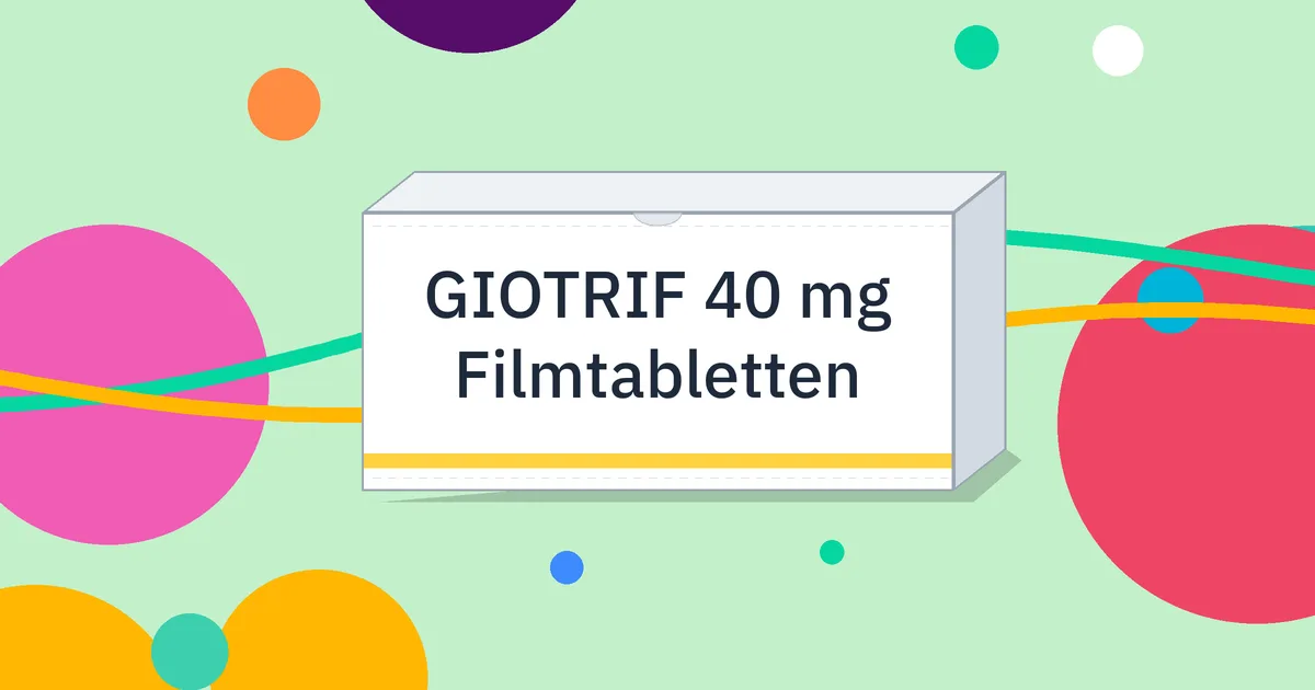 Symbolbild: Packung mit der Aufschrift GIOTRIF 40 mg Filmtabletten (PZN 15586425) – Verfügbarkeit und Bezug in Apotheken in Frankfurt am Main