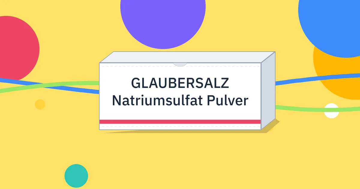 Symbolbild: Packung mit der Aufschrift GLAUBERSALZ Natriumsulfat Pulver (PZN 01351954) – Verfügbarkeit und Bezug in Apotheken in Frankfurt am Main