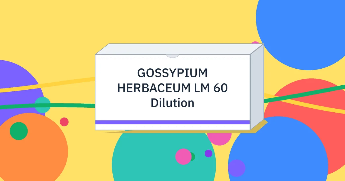 Symbolbild: Packung mit der Aufschrift GOSSYPIUM HERBACEUM LM 60 Dilution (PZN 13545830) – Verfügbarkeit und Bezug in Apotheken in Frankfurt am Main