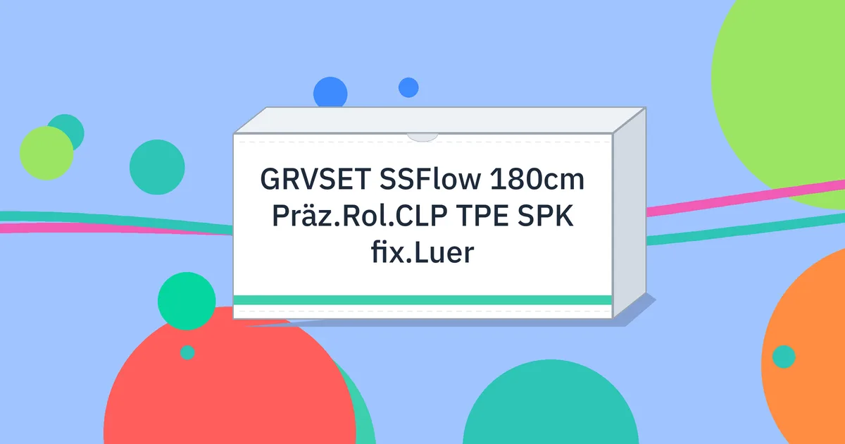 Symbolbild: Packung mit der Aufschrift GRVSET SSFlow 180cm Präz.Rol.CLP TPE SPK fix.Luer (PZN 17898123) – Verfügbarkeit und Bezug in Apotheken in Frankfurt am Main