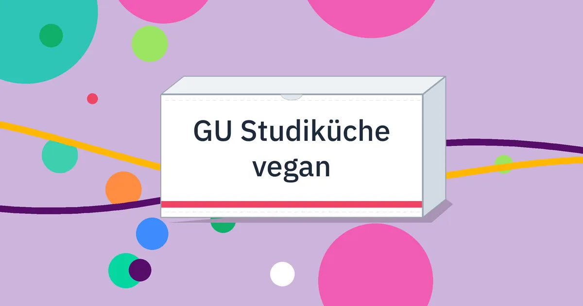 Symbolbild: Packung mit der Aufschrift GU Studiküche vegan (PZN 17963553) – Verfügbarkeit und Bezug in Apotheken in Frankfurt am Main