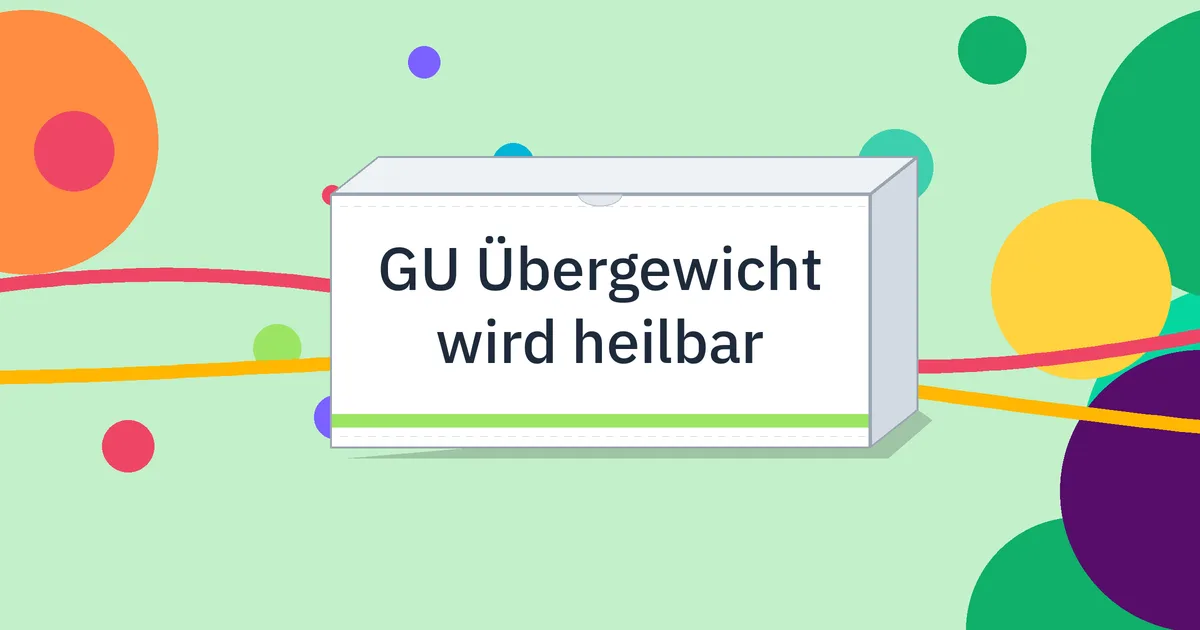 Symbolbild: Packung mit der Aufschrift GU Übergewicht wird heilbar (PZN 19159743) – Verfügbarkeit und Bezug in Apotheken in Frankfurt am Main