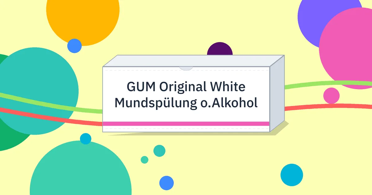 Symbolbild: Packung mit der Aufschrift GUM Original White Mundspülung o.Alkohol (PZN 00195914) – Verfügbarkeit und Bezug in Apotheken in Frankfurt am Main