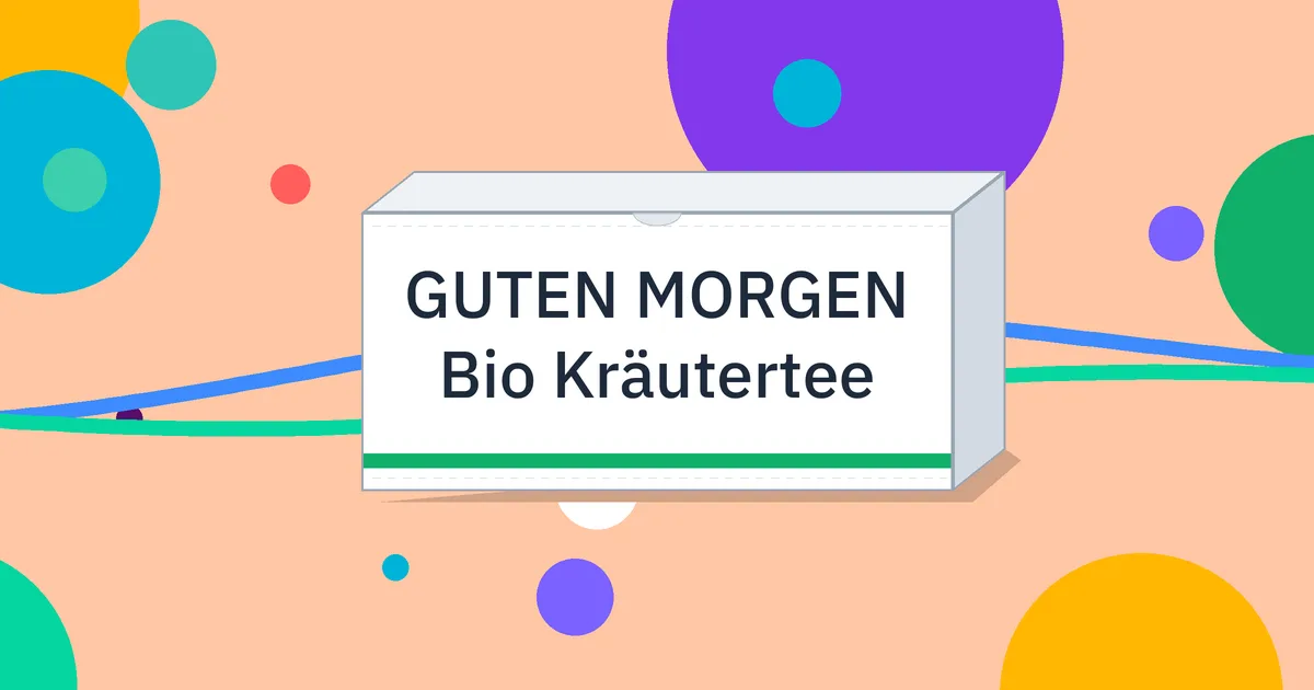 Symbolbild: Packung mit der Aufschrift GUTEN MORGEN Bio Kräutertee (PZN 17826477) – Verfügbarkeit und Bezug in Apotheken in Frankfurt am Main