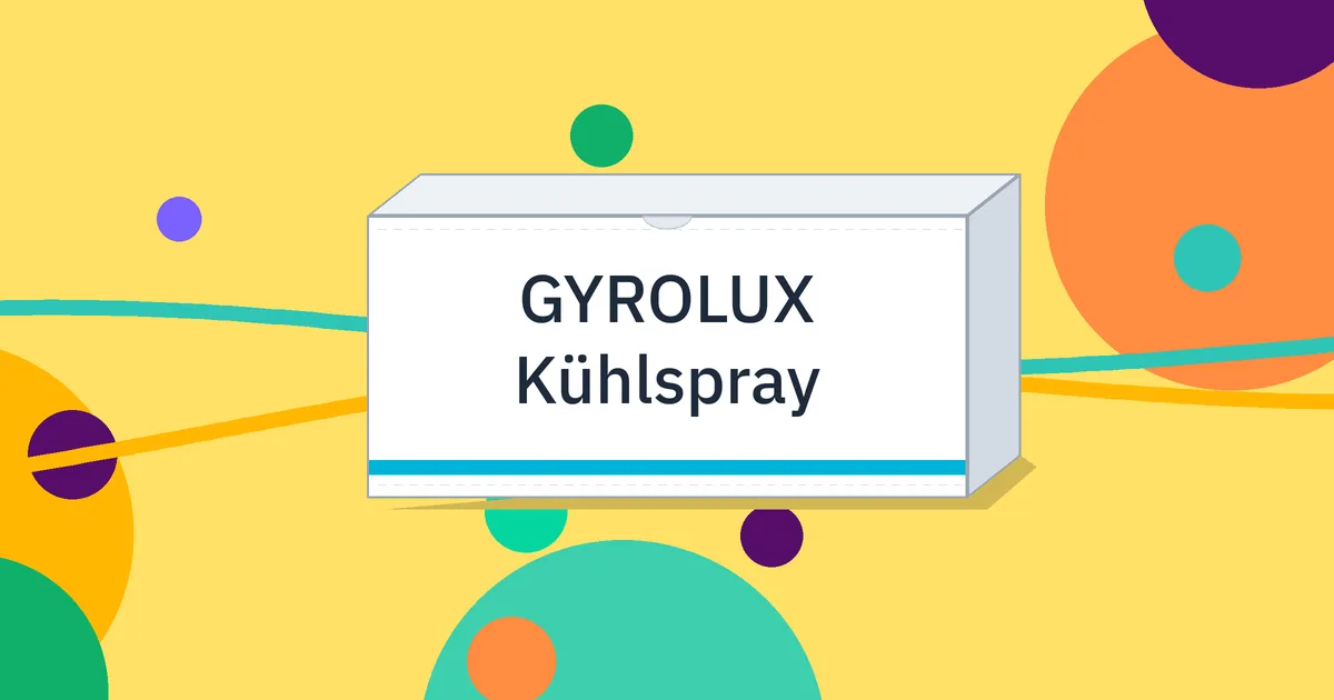 Symbolbild: Packung mit der Aufschrift GYROLUX Kühlspray (PZN 04609956) – Verfügbarkeit und Bezug in Apotheken in Frankfurt am Main