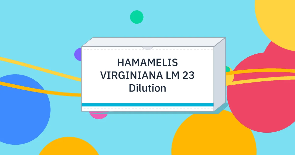 Symbolbild: Packung mit der Aufschrift HAMAMELIS VIRGINIANA LM 23 Dilution (PZN 12884518) – Verfügbarkeit und Bezug in Apotheken in Frankfurt am Main