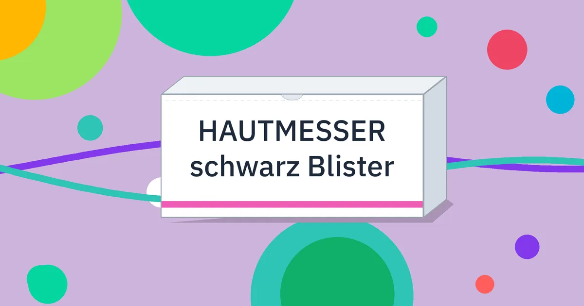 Symbolbild: Packung mit der Aufschrift HAUTMESSER schwarz Blister (PZN 01592505) – Verfügbarkeit und Bezug in Apotheken in Frankfurt am Main