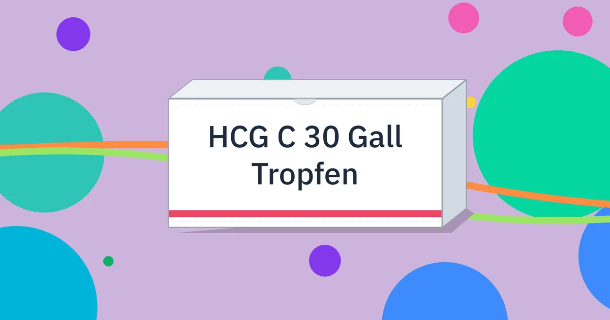 Symbolbild: Packung mit der Aufschrift HCG C 30 Gall Tropfen (PZN 13966514) – Verfügbarkeit und Bezug in Apotheken in Frankfurt am Main