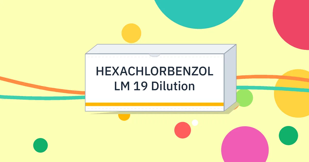 Symbolbild: Packung mit der Aufschrift HEXACHLORBENZOL LM 19 Dilution (PZN 12888893) – Verfügbarkeit und Bezug in Apotheken in Frankfurt am Main