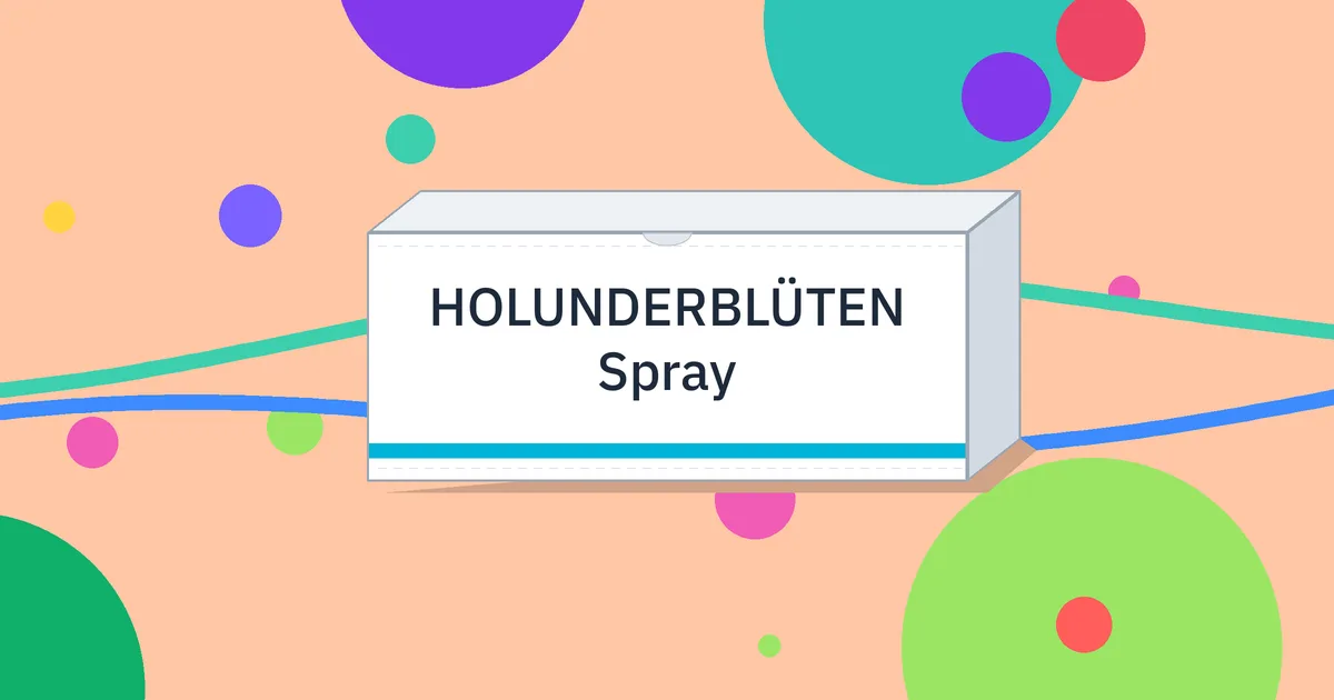 Symbolbild: Packung mit der Aufschrift HOLUNDERBLÜTEN Spray (PZN 11712815) – Verfügbarkeit und Bezug in Apotheken in Frankfurt am Main