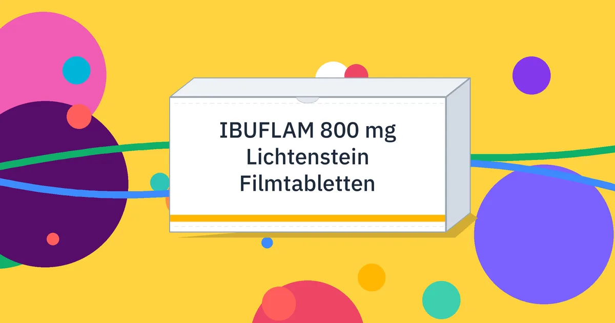 Symbolbild: Packung mit der Aufschrift IBUFLAM 800 mg Lichtenstein Filmtabletten (PZN 06313450) – Verfügbarkeit und Bezug in Apotheken in Frankfurt am Main