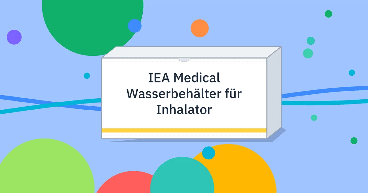Symbolbild: Packung mit der Aufschrift IEA Medical Wasserbehälter für Inhalator (PZN 20367955) – Verfügbarkeit und Bezug in Apotheken in Frankfurt am Main