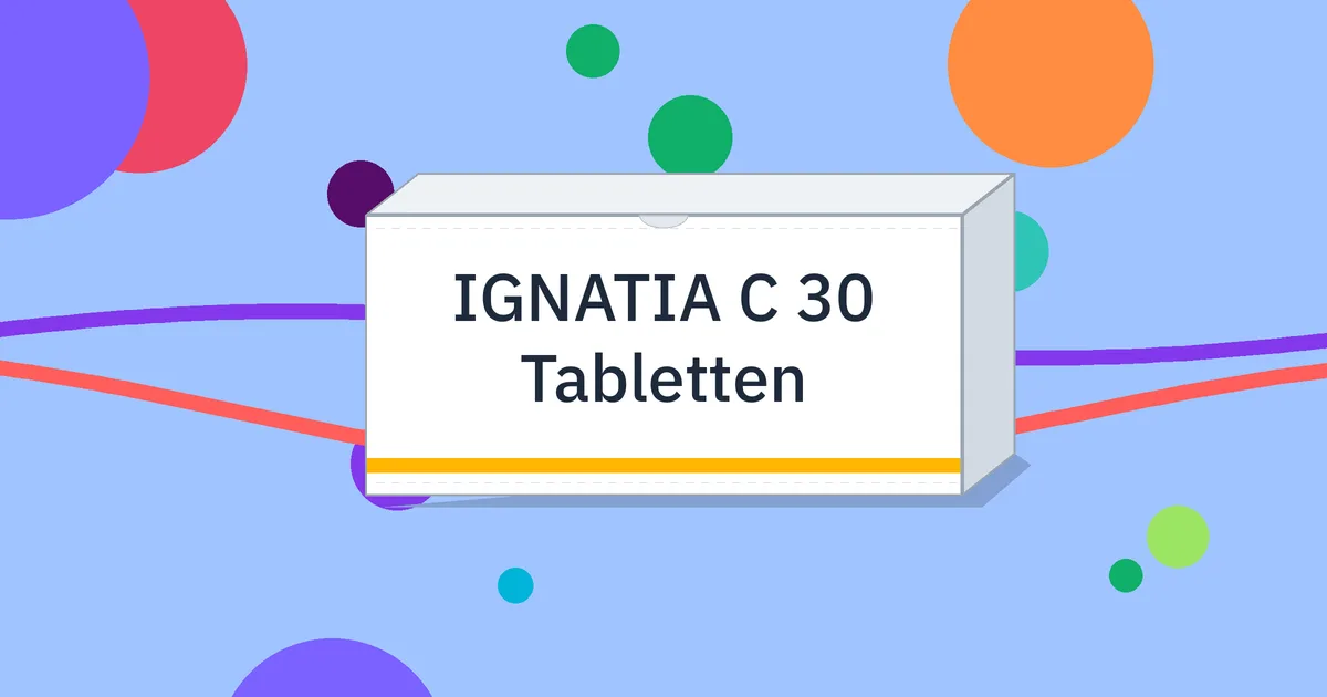 Symbolbild: Packung mit der Aufschrift IGNATIA C 30 Tabletten (PZN 04221554) – Verfügbarkeit und Bezug in Apotheken in Frankfurt am Main