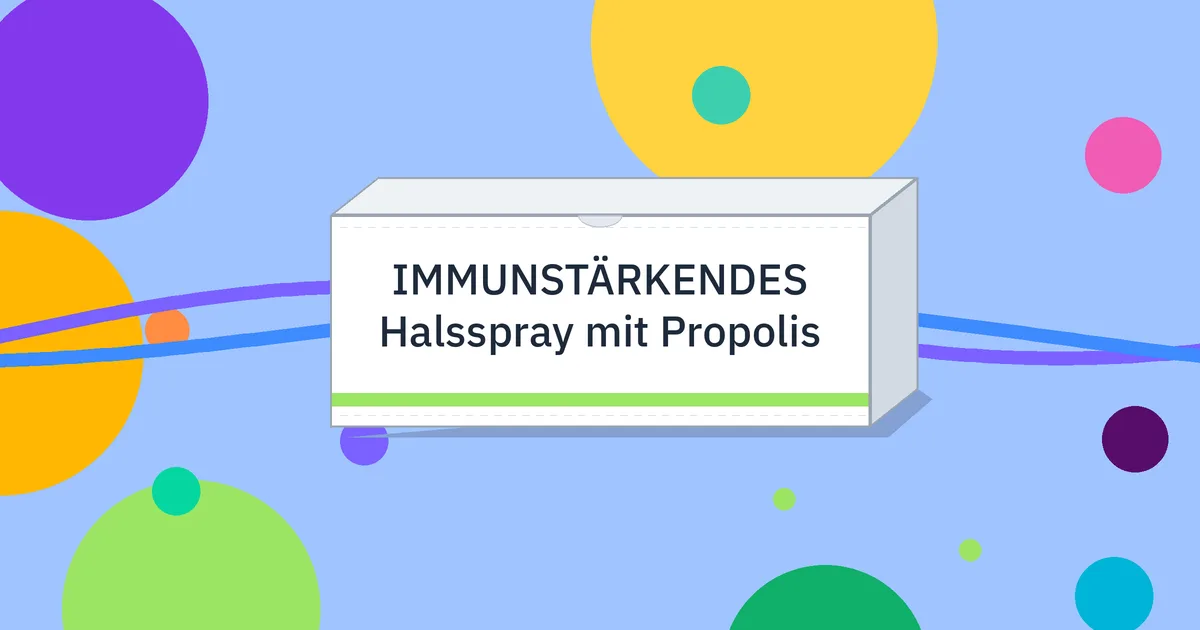 Symbolbild: Packung mit der Aufschrift IMMUNSTÄRKENDES Halsspray mit Propolis (PZN 19967696) – Verfügbarkeit und Bezug in Apotheken in Frankfurt am Main