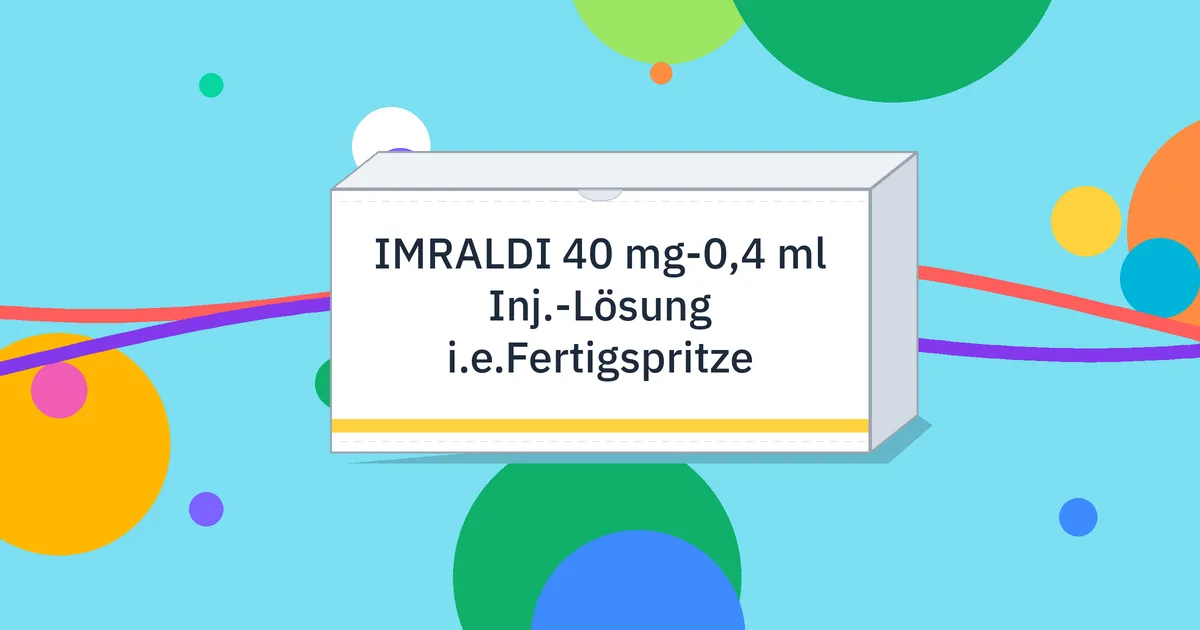Symbolbild: Packung mit der Aufschrift IMRALDI 40 mg-0,4 ml Inj.-Lösung i.e.Fertigspritze (PZN 18084138) – Verfügbarkeit und Bezug in Apotheken in Frankfurt am Main