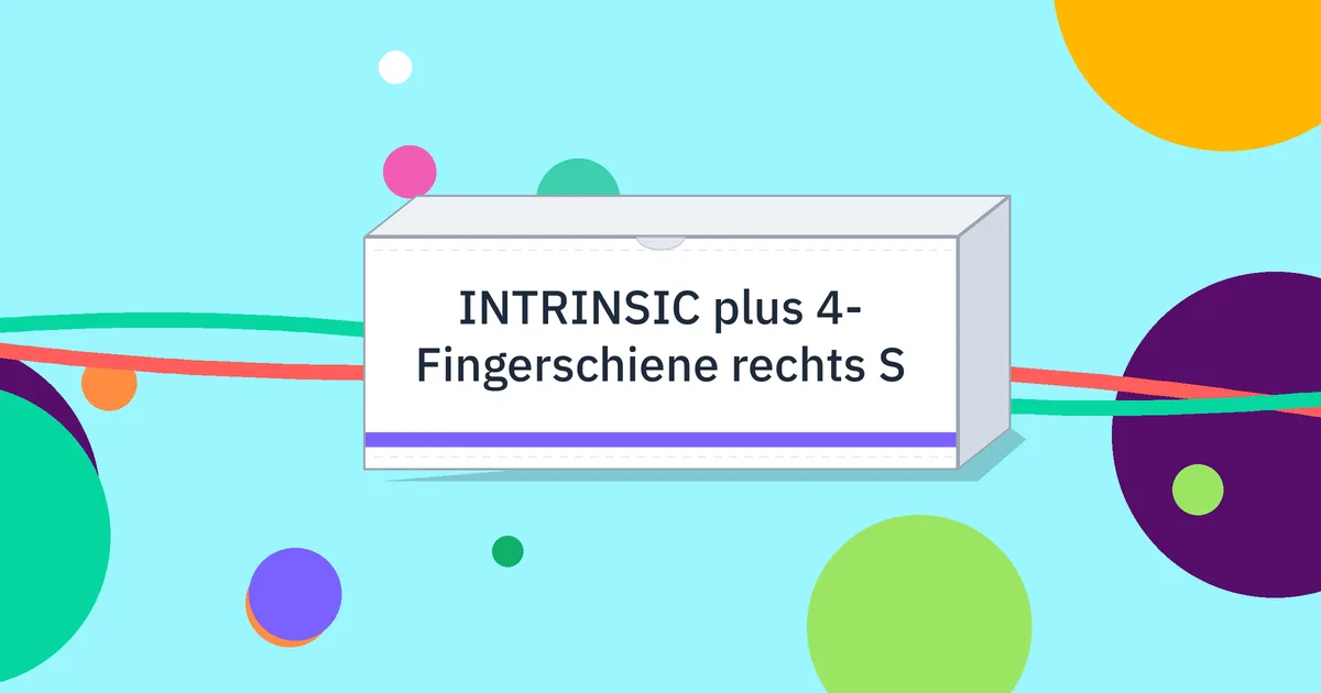 Symbolbild: Packung mit der Aufschrift INTRINSIC plus 4-Fingerschiene rechts S (PZN 16837651) – Verfügbarkeit und Bezug in Apotheken in Frankfurt am Main