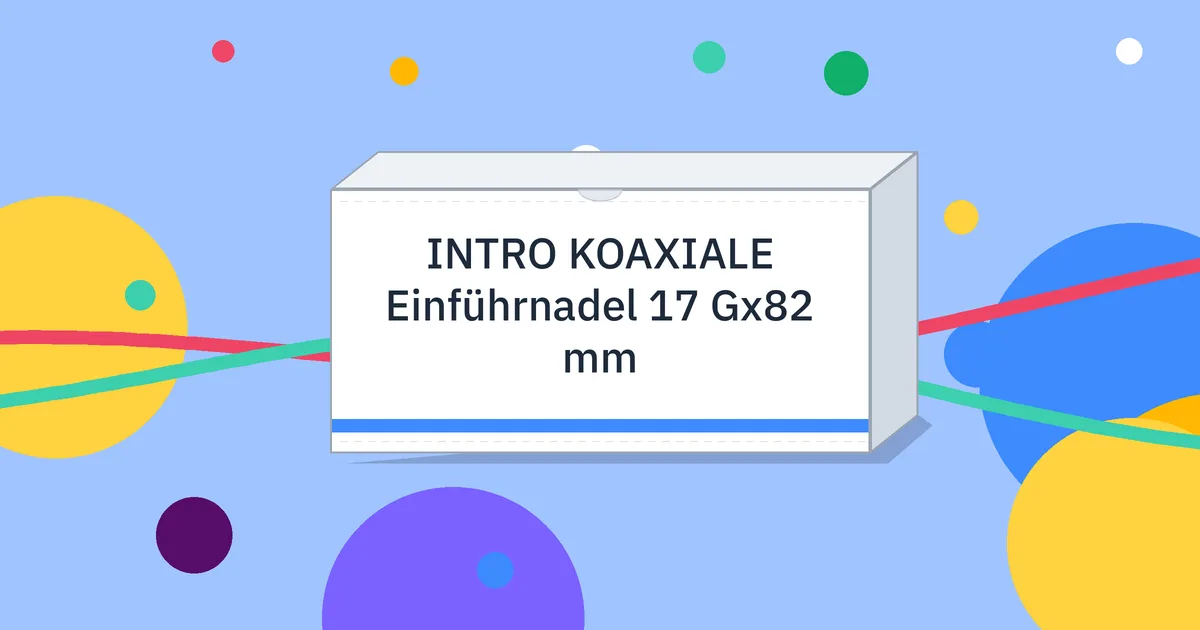 Symbolbild: Packung mit der Aufschrift INTRO KOAXIALE Einführnadel 17 Gx82 mm (PZN 19737163) – Verfügbarkeit und Bezug in Apotheken in Frankfurt am Main