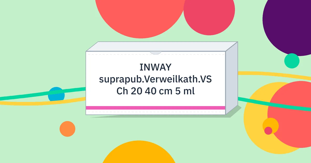 Symbolbild: Packung mit der Aufschrift INWAY suprapub.Verweilkath.VS Ch 20 40 cm 5 ml (PZN 00052422) – Verfügbarkeit und Bezug in Apotheken in Frankfurt am Main