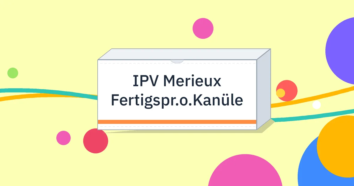 Symbolbild: Packung mit der Aufschrift IPV Merieux Fertigspr.o.Kanüle (PZN 07591027) – Verfügbarkeit und Bezug in Apotheken in Frankfurt am Main