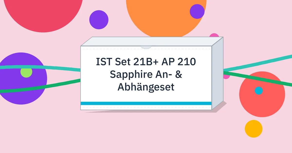 Symbolbild: Packung mit der Aufschrift IST Set 21B+ AP 210 Sapphire An- & Abhängeset (PZN 11167157) – Verfügbarkeit und Bezug in Apotheken in Frankfurt am Main