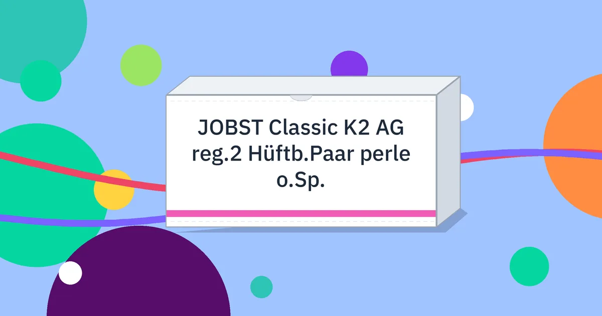 Symbolbild: Packung mit der Aufschrift JOBST Classic K2 AG reg.2 Hüftb.Paar perle o.Sp. (PZN 13066667) – Verfügbarkeit und Bezug in Apotheken in Frankfurt am Main