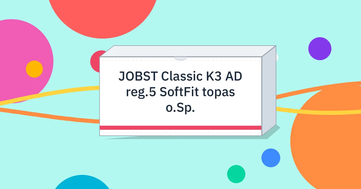 Symbolbild: Packung mit der Aufschrift JOBST Classic K3 AD reg.5 SoftFit topas o.Sp. (PZN 14224111) – Verfügbarkeit und Bezug in Apotheken in Frankfurt am Main
