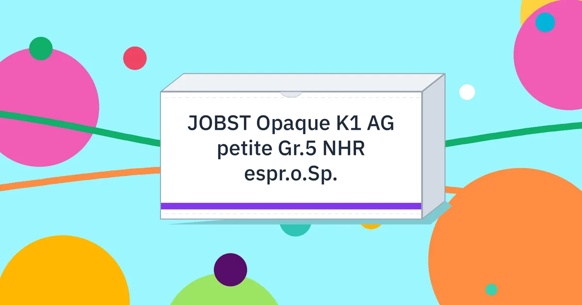 Symbolbild: Packung mit der Aufschrift JOBST Opaque K1 AG petite Gr.5 NHR espr.o.Sp. (PZN 16270575) – Verfügbarkeit und Bezug in Apotheken in Frankfurt am Main