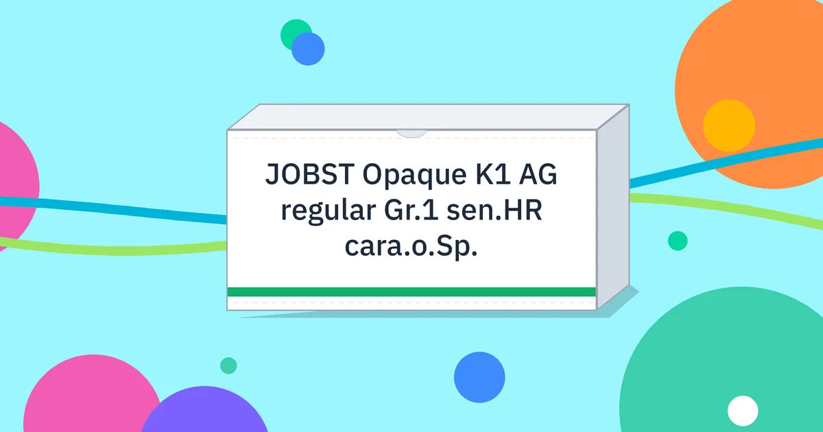 Symbolbild: Packung mit der Aufschrift JOBST Opaque K1 AG regular Gr.1 sen.HR cara.o.Sp. (PZN 13095924) – Verfügbarkeit und Bezug in Apotheken in Frankfurt am Main