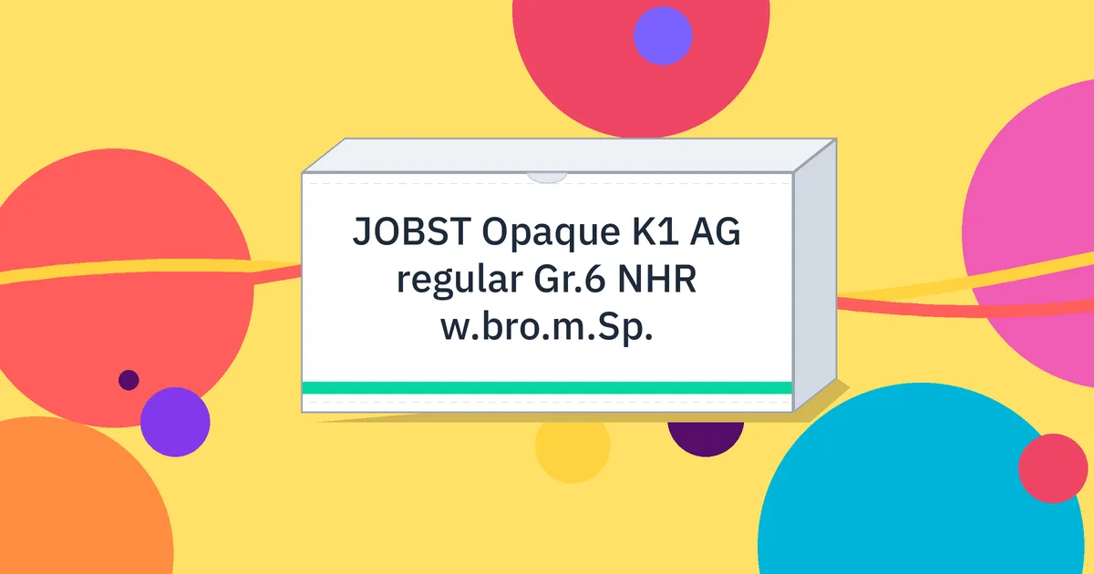 Symbolbild: Packung mit der Aufschrift JOBST Opaque K1 AG regular Gr.6 NHR w.bro.m.Sp. (PZN 13091808) – Verfügbarkeit und Bezug in Apotheken in Frankfurt am Main