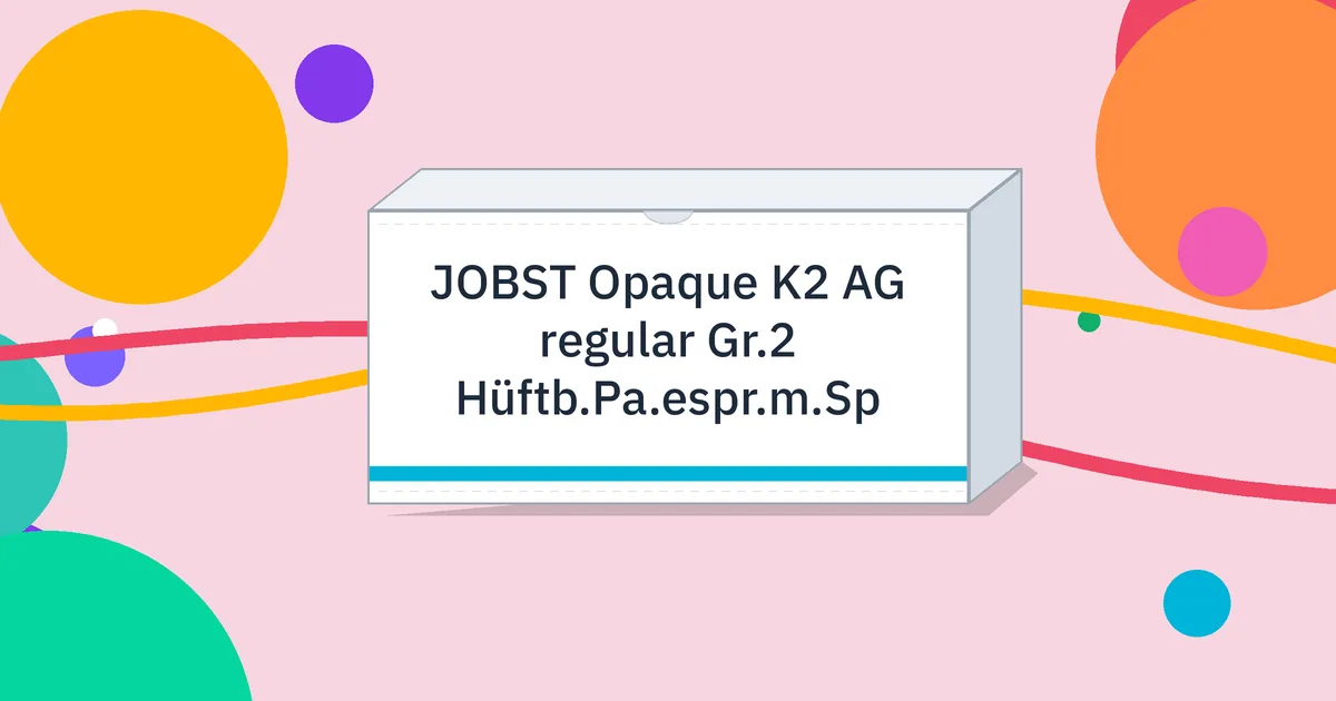 Symbolbild: Packung mit der Aufschrift JOBST Opaque K2 AG regular Gr.2 Hüftb.Pa.espr.m.Sp (PZN 16287498) – Verfügbarkeit und Bezug in Apotheken in Frankfurt am Main