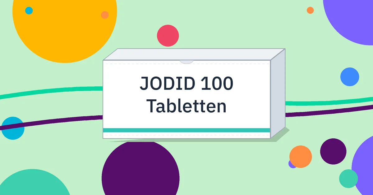 Symbolbild: Packung mit der Aufschrift JODID 100 Tabletten (PZN 02545005) – Verfügbarkeit und Bezug in Apotheken in Frankfurt am Main